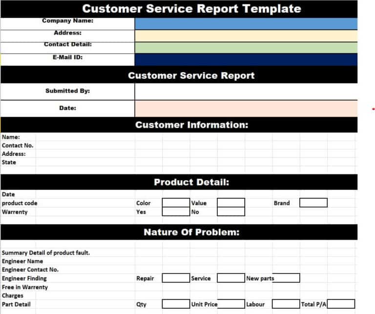 14+ Customer Service Report Templates [WORD, EXCEL, PDF] - Excel Format