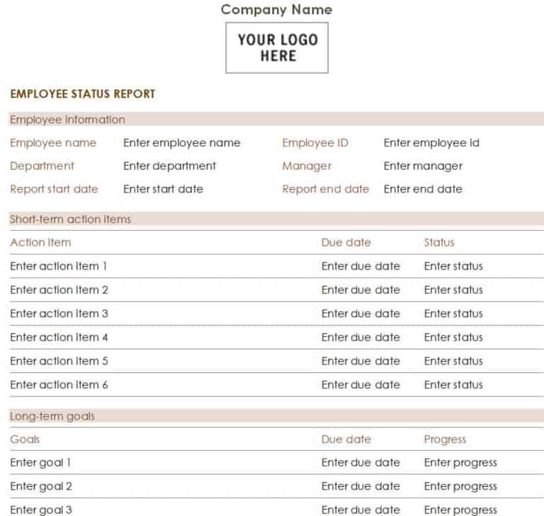 15 Status Report Templates [ WORD ] - Excel Format