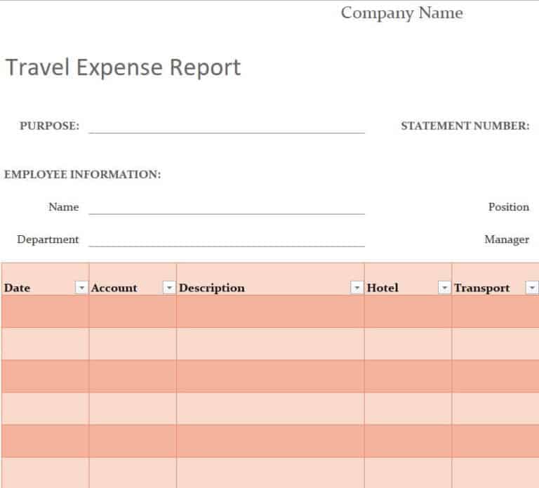 18+ Useful Travel Expense Report Templates [in WORD & EXCEL] - Excel Format